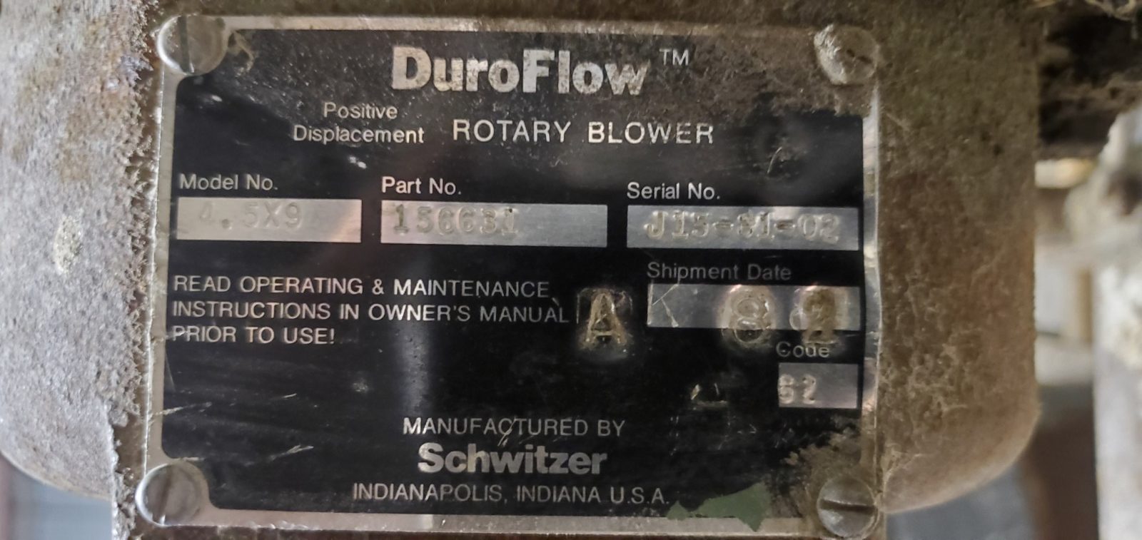 Schwitzer DuroFlow Rotary Blower PD Pump - A&I Equipment